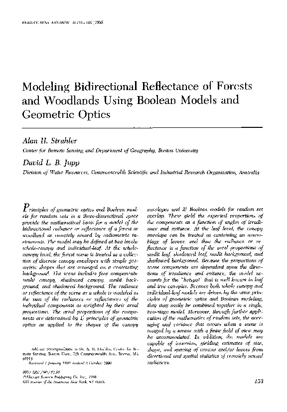 (PDF) Modeling bidirectional reflectance of forests and woodlands using ...