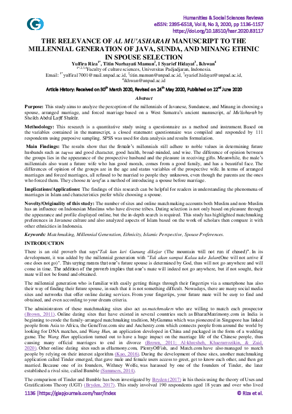 (PDF) The Relevance of Al Mu'Asharah Manuscript to the Millennial ...