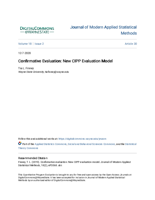 (PDF) Confirmative Evaluation: New CIPP Evaluation Model