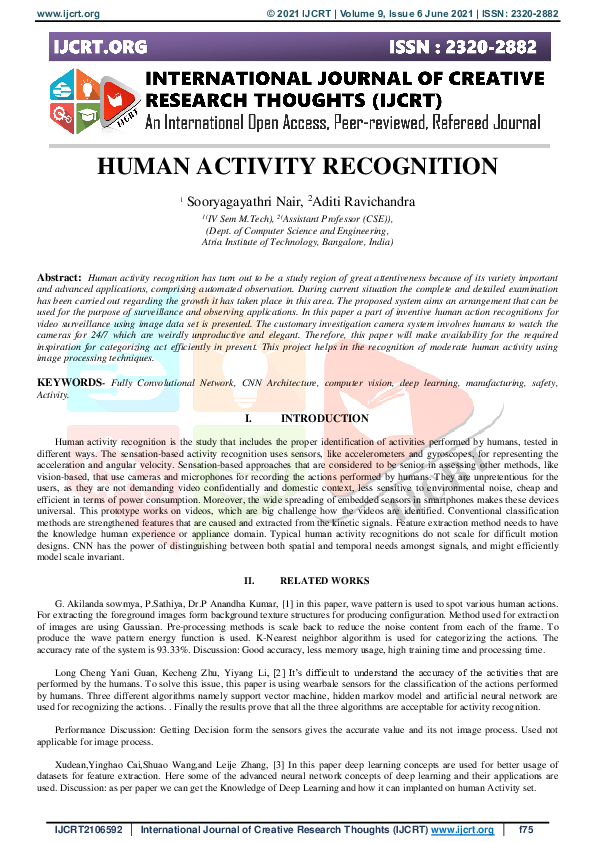 (PDF) Human Activity Recognition