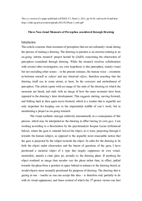 (PDF) Three Non-visual Moments of Perception