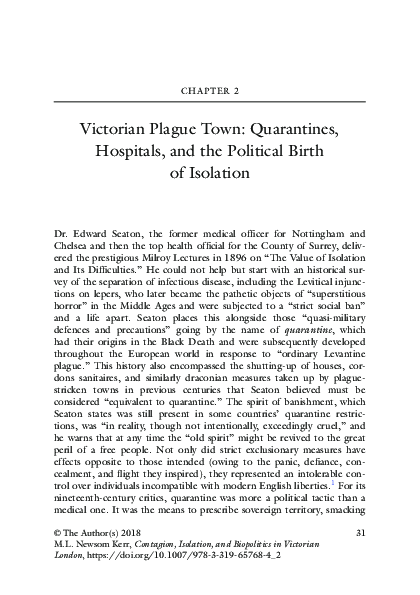 (PDF) Victorian Plague Town: Quarantines, Hospitals, and the Political ...