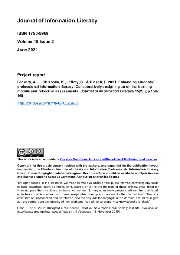 (PDF) Enhancing students’ professional information literacy