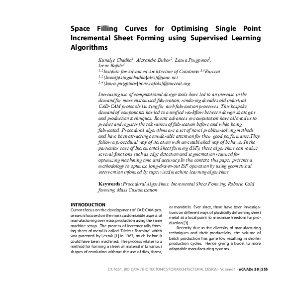 (PDF) Space Filling Curves for Optimising Single Point Incremental Sheet Forming using ...
