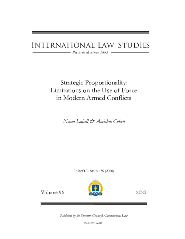 (PDF) Strategic Proportionality: Limitations on the Use of Force in ...