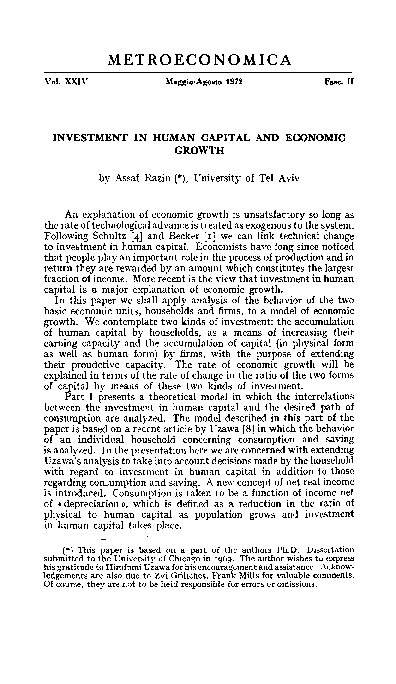 (PDF) Investment in Human Capital and Economic Growth