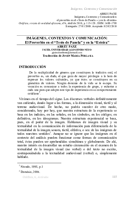 (PDF) Imágenes, Contextos y Comunicación: el proverbio en el "Testo de ...