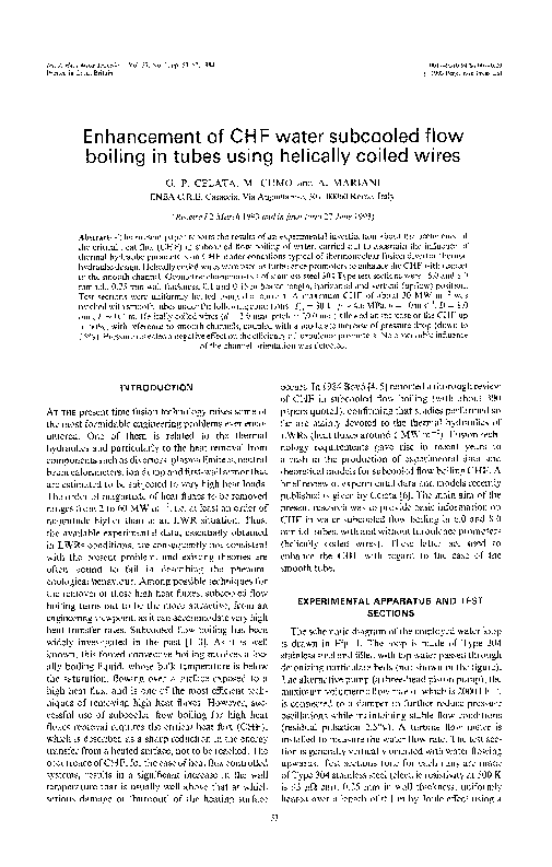 Enhancement of CHF water subcooled flow boiling in tubes using ...