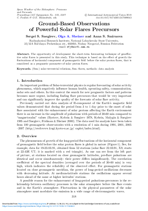 (PDF) Ground-Based Observations of Powerful Solar Flares Precursors
