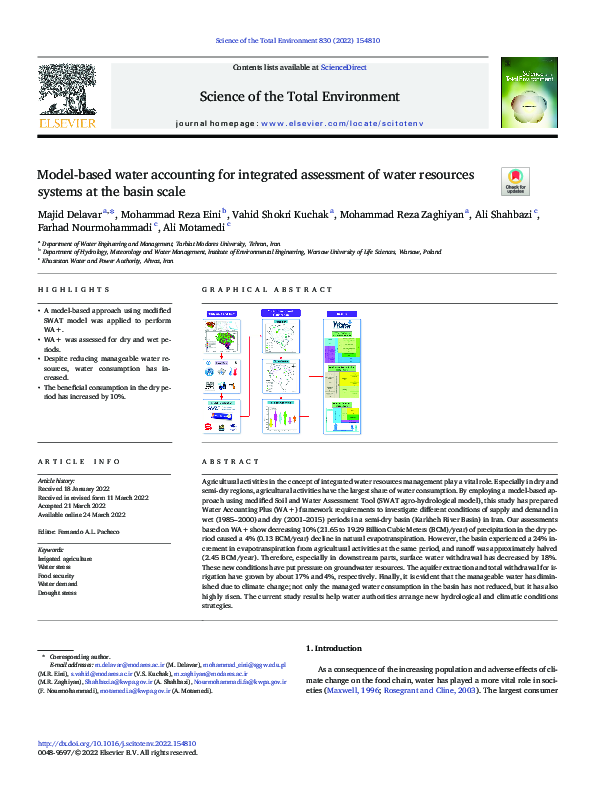 (PDF) Model-based water accounting for integrated assessment of water ...