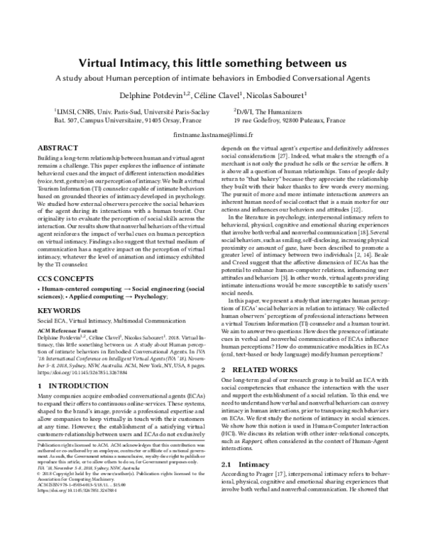 (PDF) Virtual Intimacy, this little something between us | Céline ...
