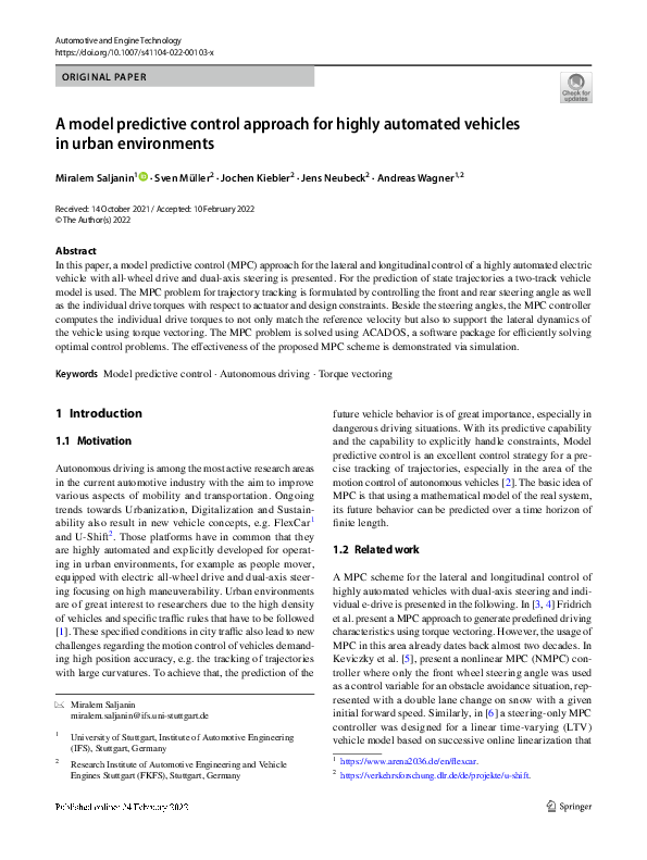 (PDF) A model predictive control approach for highly automated vehicles ...