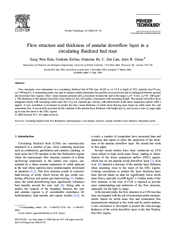 (PDF) Flow structure and thickness of annular downflow layer in a ...