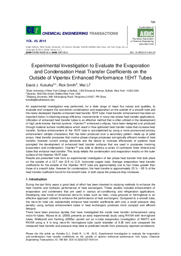(PDF) Experimental Investigation to Evaluate the Evaporation and ...