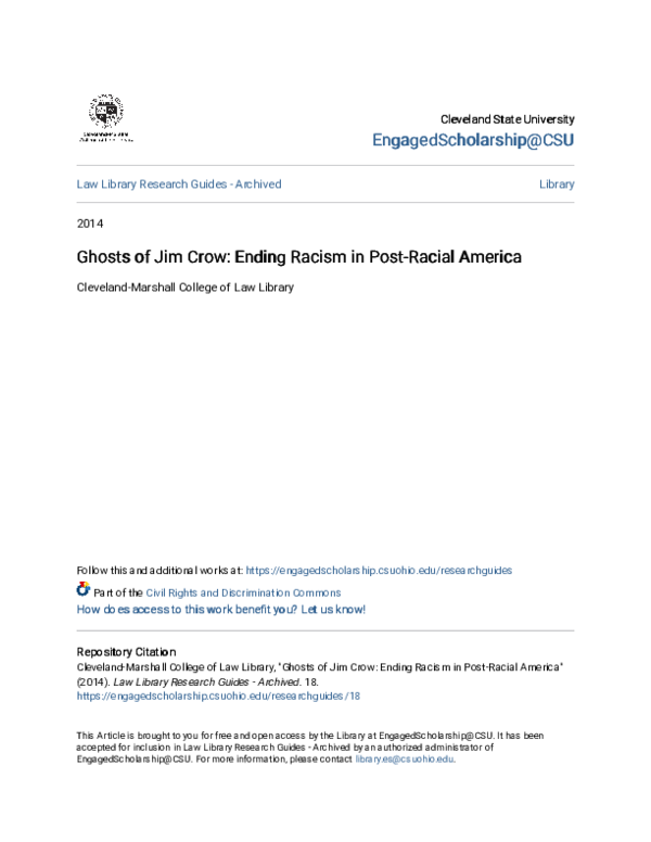 (PDF) Ghosts of Jim Crow: ending racism in post-racial America