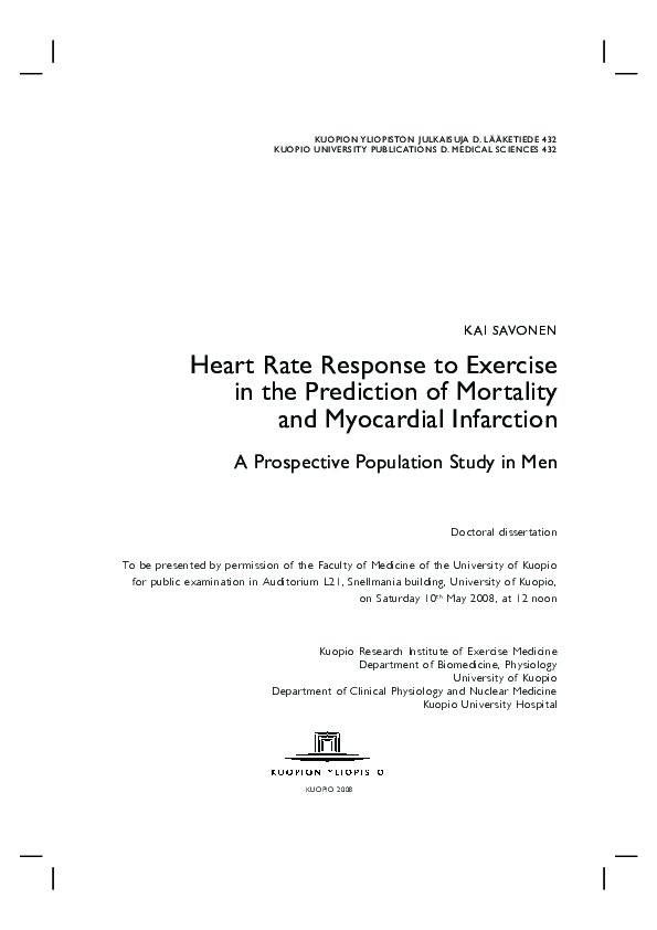 (PDF) Heart Rate Response to Exercise in the Prediction of Mortality ...