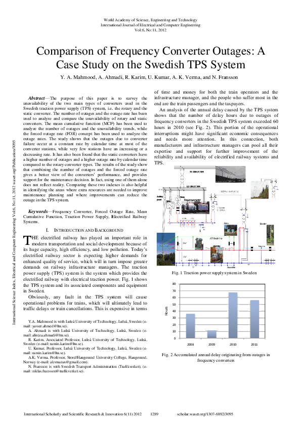 (PDF) Comparison Of Frequency Converter Outages: A Case Study On The ...