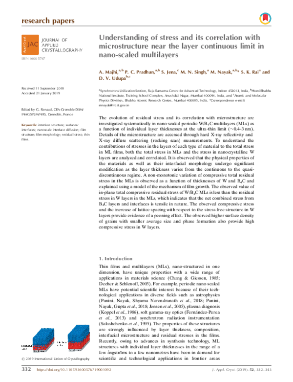 Pdf Understanding Of Stress And Its Correlation With Microstructure Near The Layer Continuous