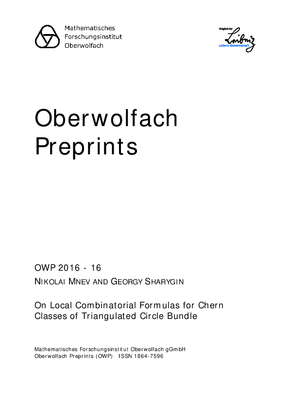 (PDF) On local combinatorial formulas for Chern classes of triangulated ...