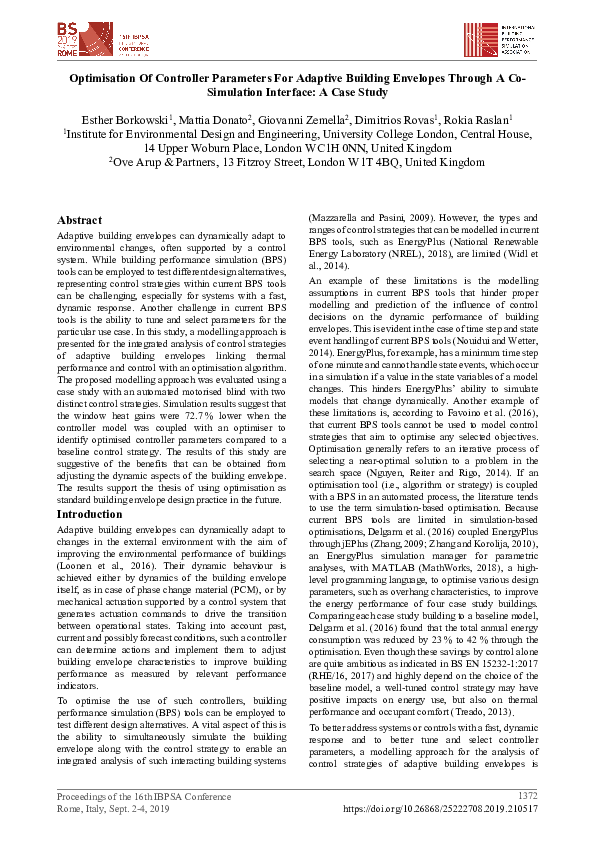 (PDF) Optimisation Of Controller Parameters For Adaptive Building ...