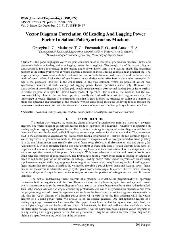 (PDF) Vector Diagram Correlation Of Leading And Lagging Power Factor In ...