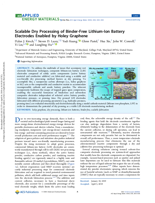 (PDF) Scalable Dry Processing of Binder-Free Lithium-Ion Battery ...