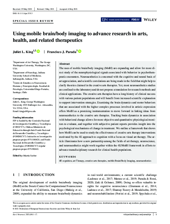 (PDF) Advancing Arts Therapy with Mobile Brain Imaging