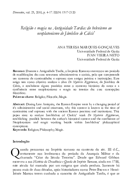 (PDF) Religião e magia na Antiguidade Tardia: do helenismo ao ...