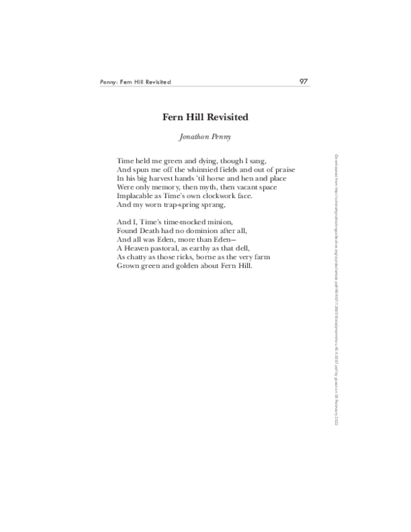 (PDF) Fern Hill Revisited