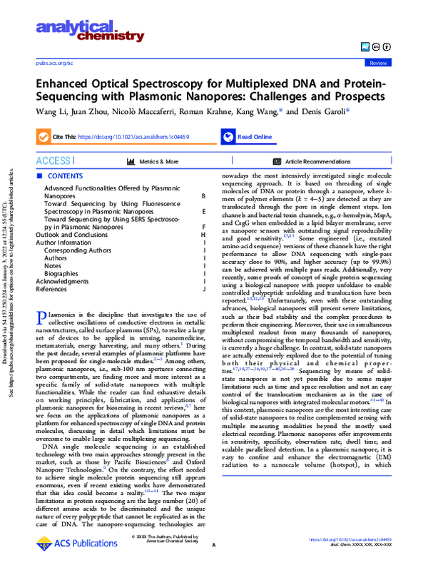 (PDF) Enhanced Optical Spectroscopy for Multiplexed DNA and Protein ...