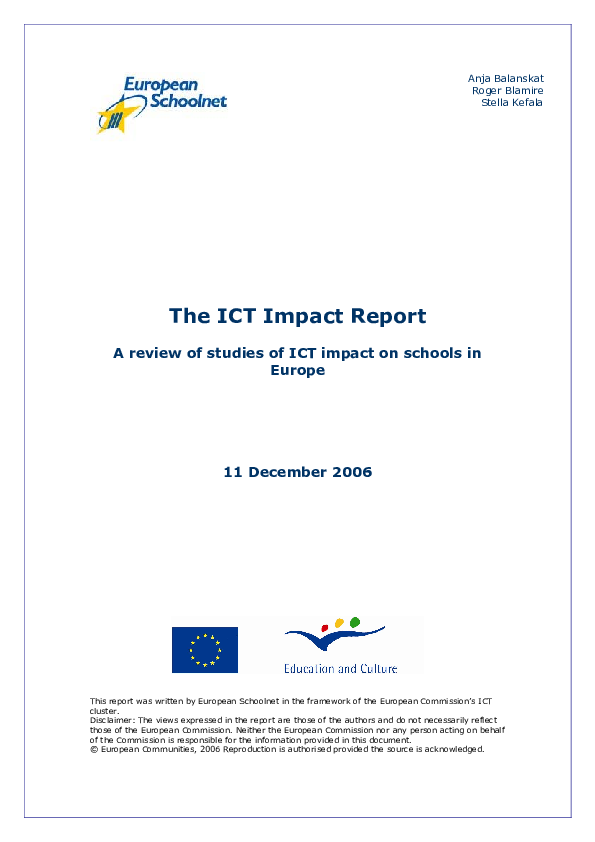 (PDF) The ICT impact report: A review of studies of ICT impact on ...