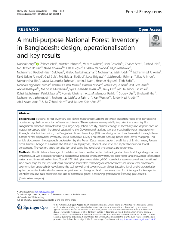 (PDF) A multi-purpose National Forest Inventory in Bangladesh: design ...