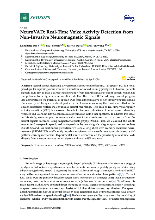 (PDF) NeuroVAD: Real-Time Voice Activity Detection from Non-Invasive Neuromagnetic Signals