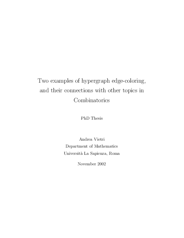 (PDF) Two examples of hypergraph edge-coloring, and their connections ...