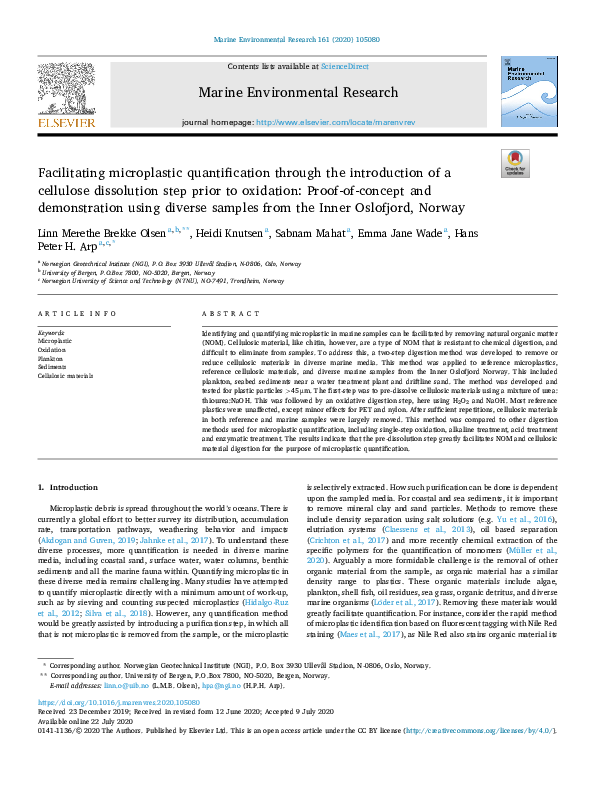(PDF) Facilitating microplastic quantification through the introduction of a cellulose ...
