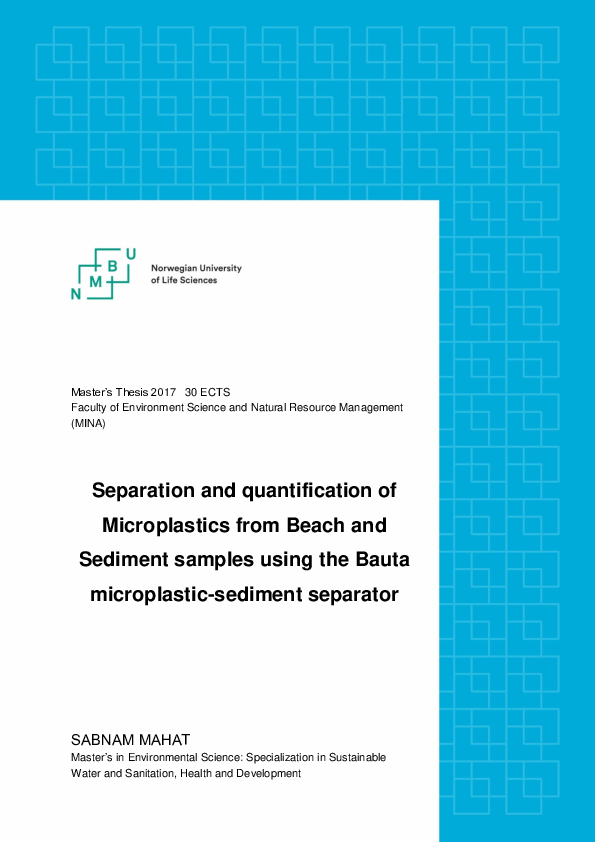(PDF) Separation and quantification of microplastics from beach and ...