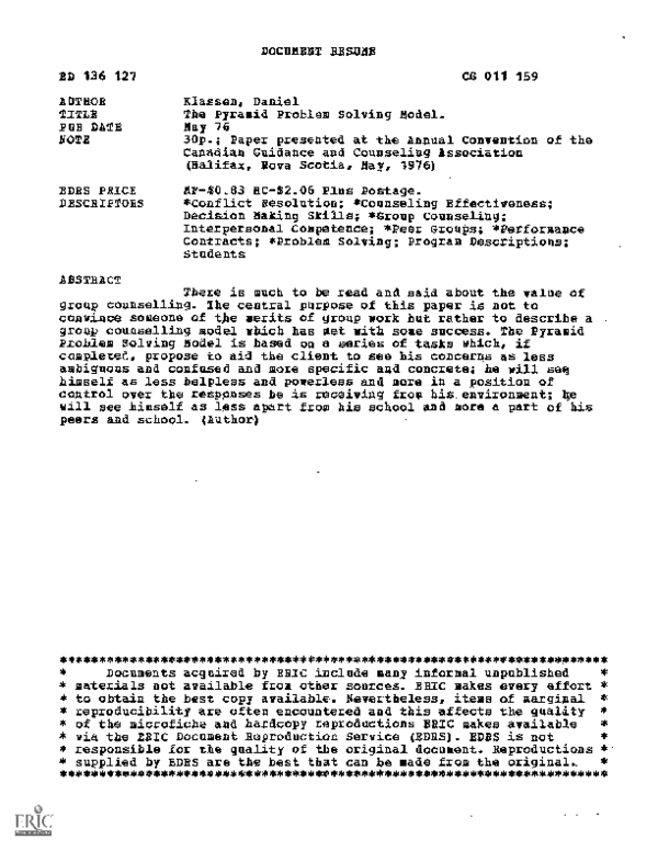 (PDF) The Pyramid Problem Solving Model | Daniel Klassen - Academia.edu