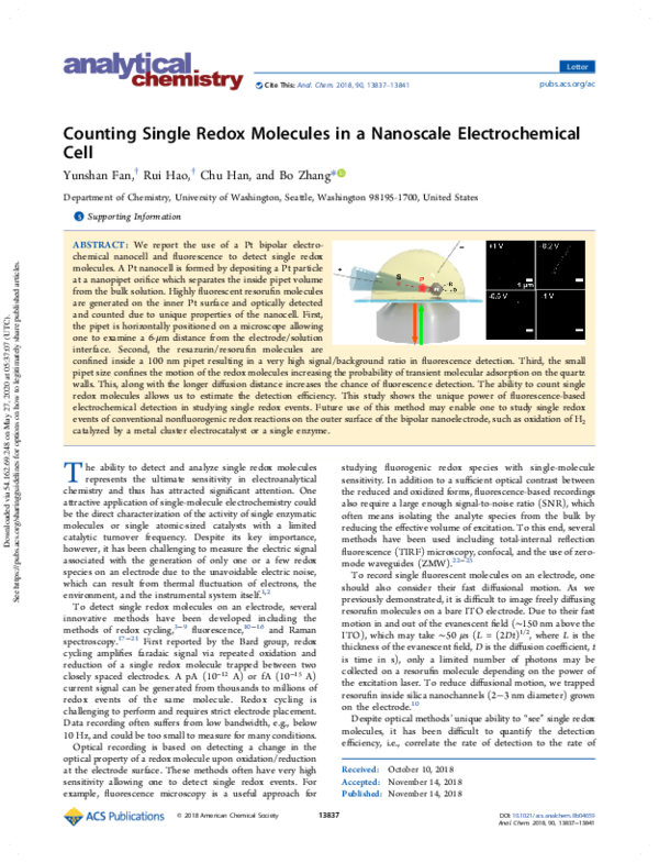 (PDF) Counting Single Redox Molecules in a Nanoscale Electrochemical Cell