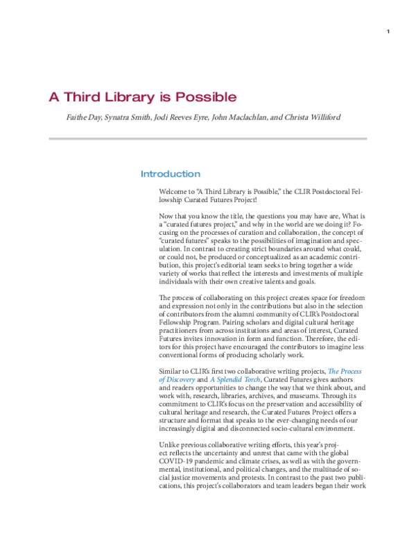 (PDF) A Third Library is Possible