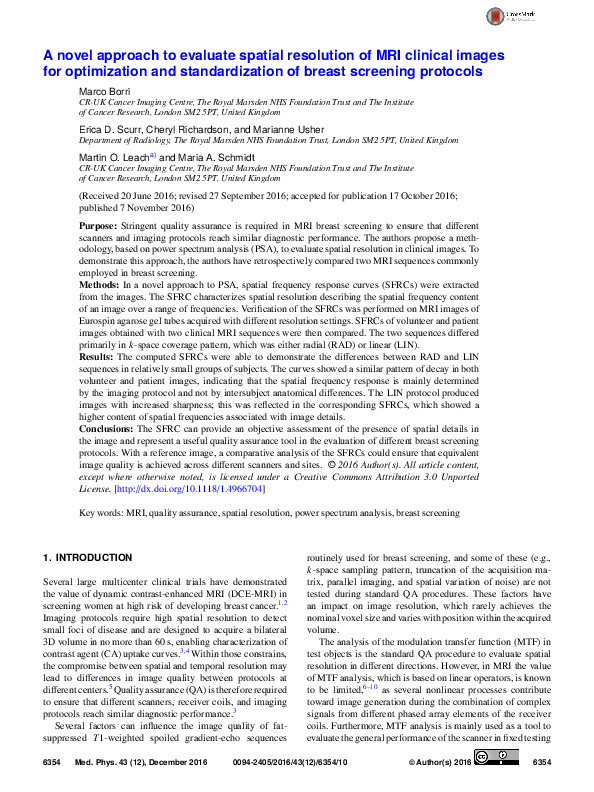(PDF) A novel approach to evaluate spatial resolution of MRI clinical images for optimization ...