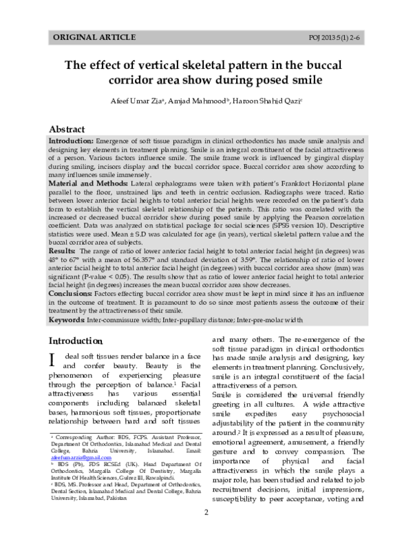 (PDF) The effect of vertical skeletal pattern in the buccal corridor ...