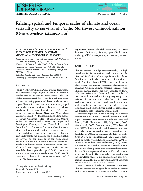 (PDF) Relating spatial and temporal scales of climate and ocean ...