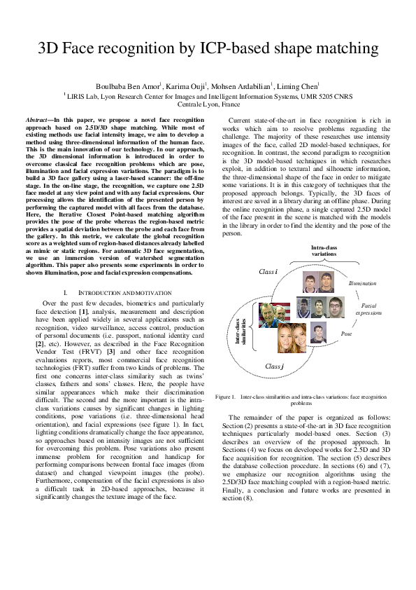 (PDF) 3D Face recognition by ICP-based shape matching
