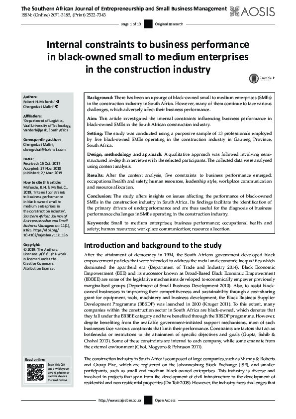 (PDF) The Southern African Journal of Entrepreneurship and Small ...