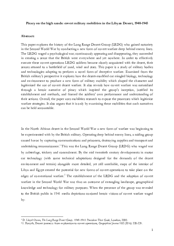 (PDF) Piracy on the high sands: covert military mobilities in the ...