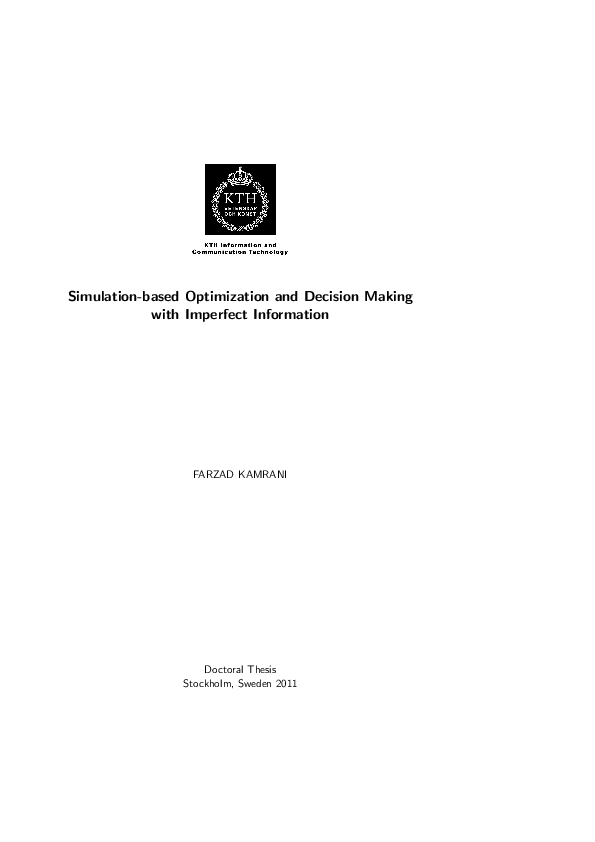 (PDF) Simulation-based Optimization and Decision Making with Imperfect ...