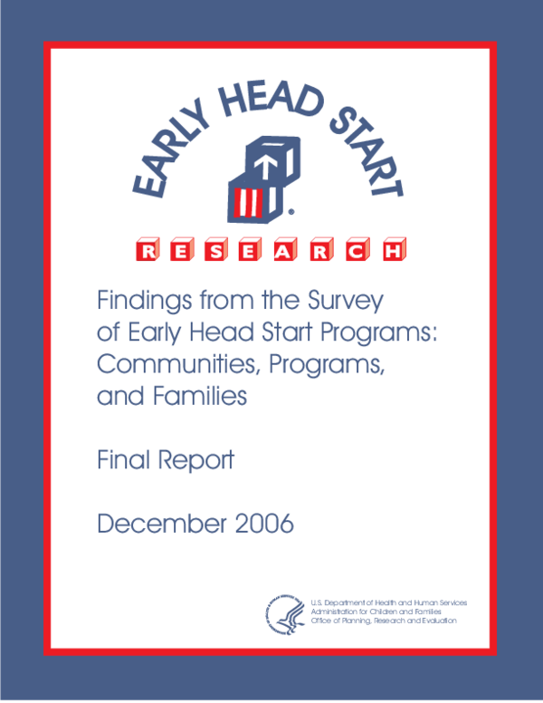 (PDF) Findings from the Survey of Early Head Start Programs ...
