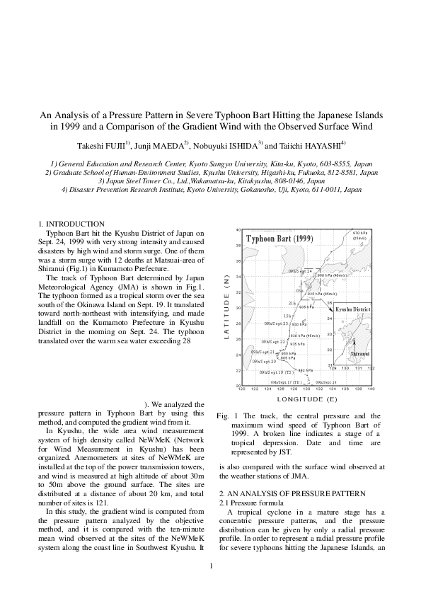 (PDF) An analysis of a pressure pattern in severe Typhoon Bart hitting ...