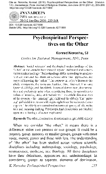 (PDF) Psychospiritual Perspectives on the Other