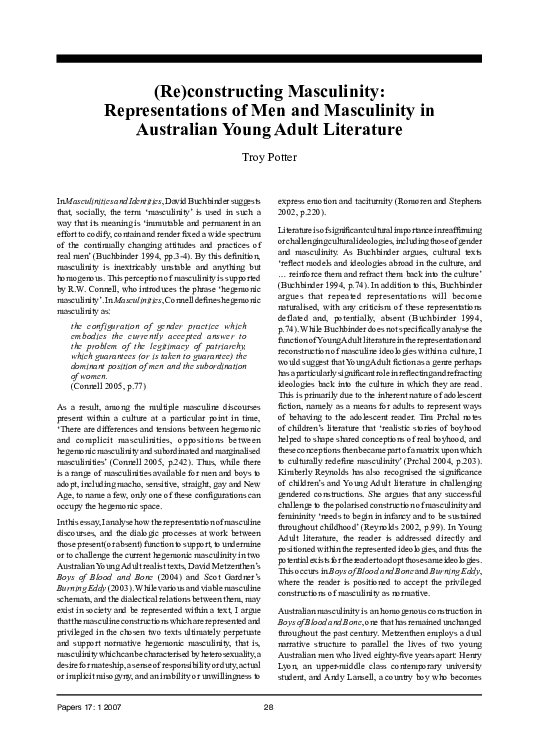 (PDF) (Re)constructing Masculinity: Representations of Men and ...